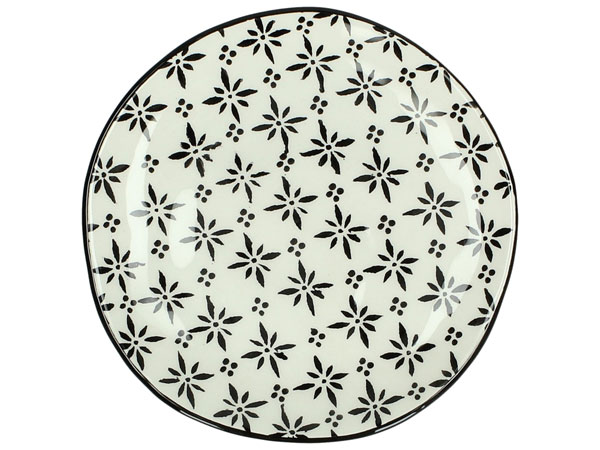 PLATE CERAMIC BLACK AND WHITE - Florentia Center
